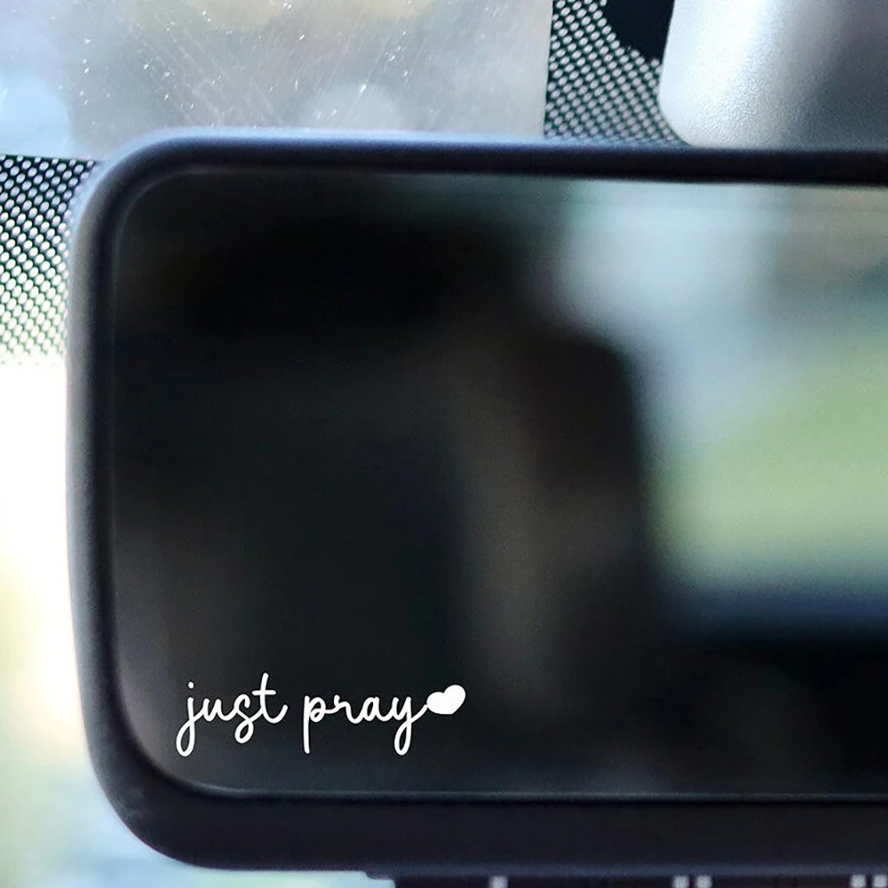 2 PCS Just Pray Heart Vinyl Decals Car Rearview MIrror Decor Stickers ...