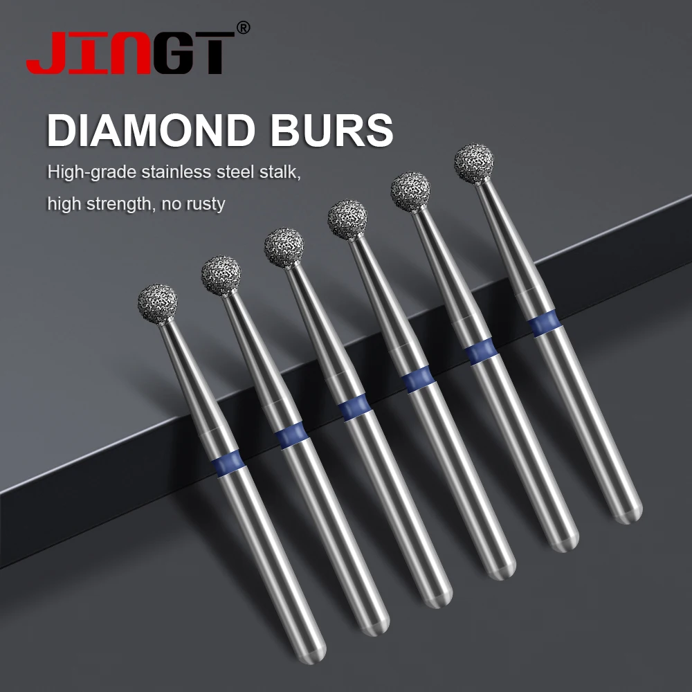 10pcs/box Dental Diamond Burs Drill 1.6mm Shank for High Speed Handpiece Burs Emery High ...
