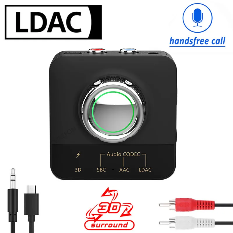 LDAC receptor de Audio con Bluetooth 3,5, adaptador inalámbrico de música para TV y coche ...