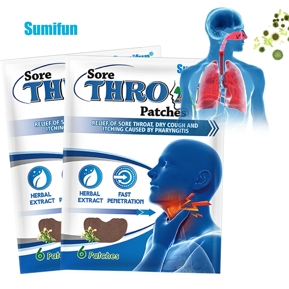 Sumifun-6pcs-Sore-Throat-Relief-Topical-Plaster-Herbal-Throat-Itchy ...