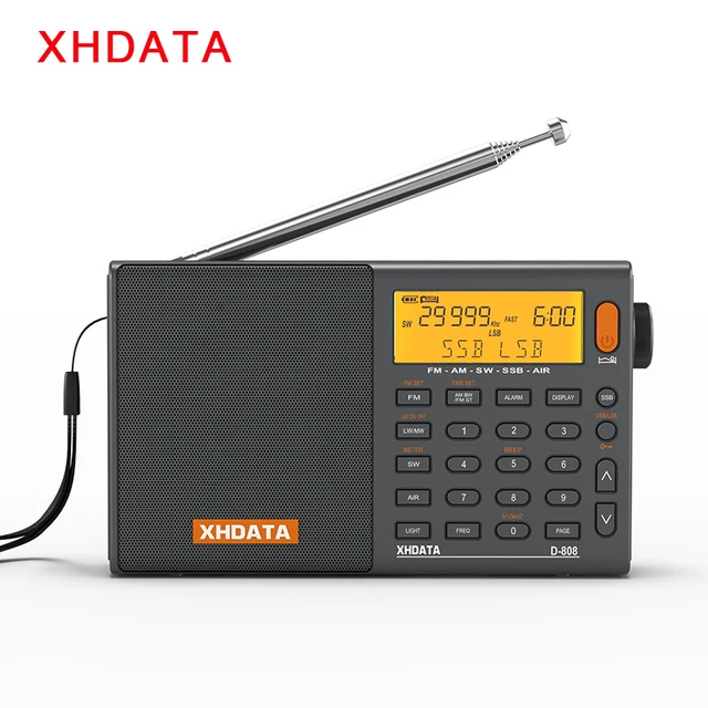 XHDATA D-808 Gray Portable Radio High Sensitivity and Deep Sound FM ...