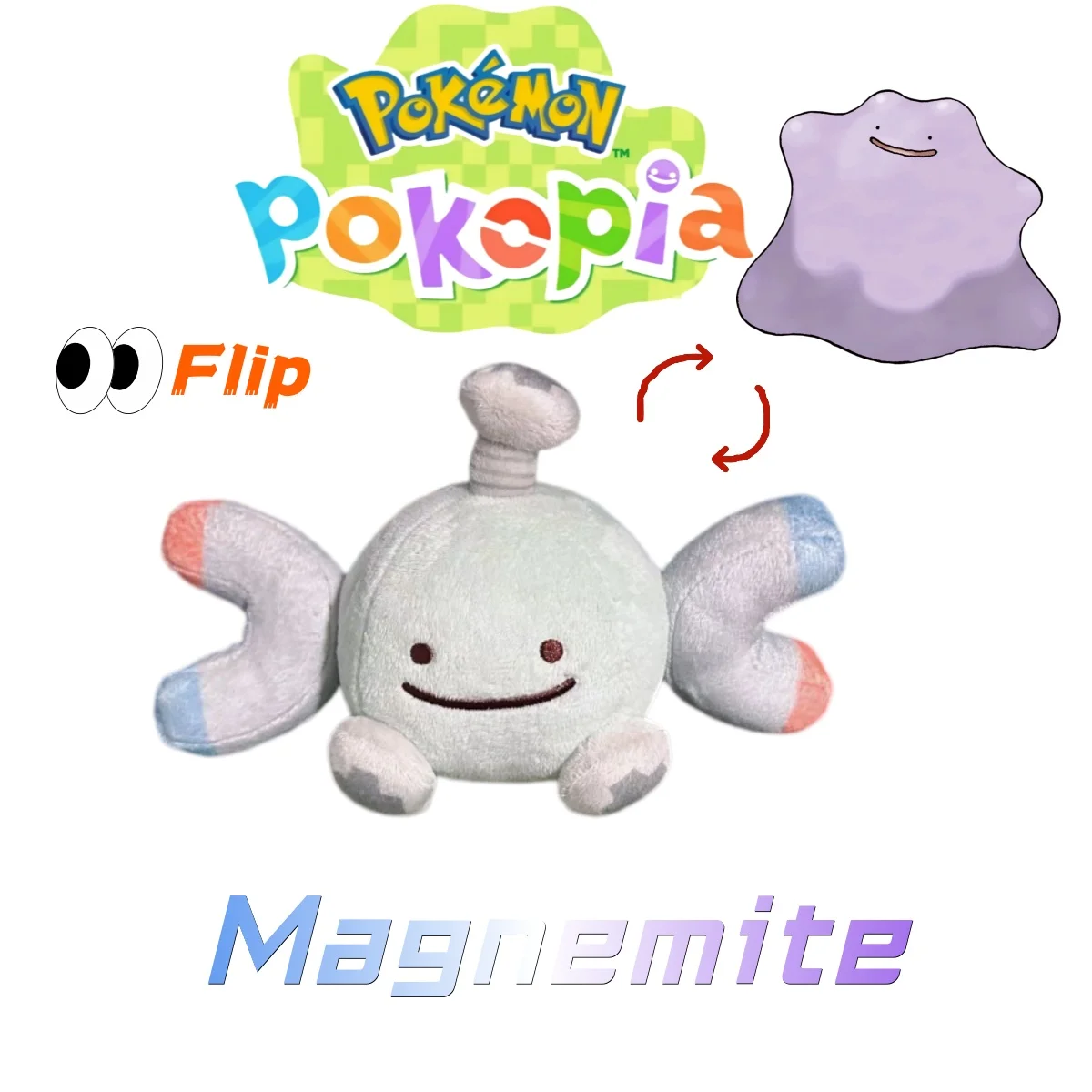 Peluche de Pokémon Magnemite Pokopia Dragonite, Serie de Transformación ...