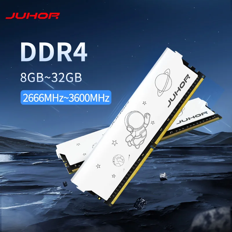JUHOR DDR4 Memoria RAM DDR4 16G 8GB 32G 2666MHz 3200MHz Desktop Gaming Dimm Módulo de memória ...
