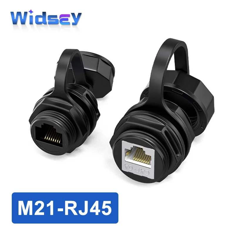 M21-RJ45-Waterproof-Connector-Industrial-Ethernet-M25-CAT6A-Panel-Type ...