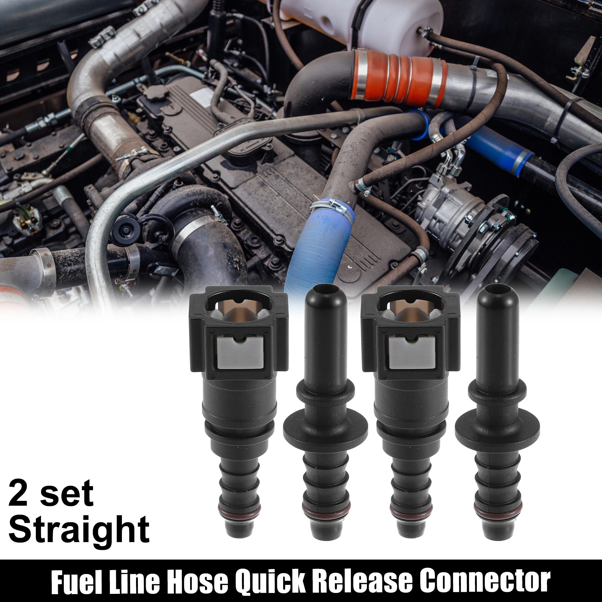 X Autohaux 4Pcs 6.3mm 7.89mm 8mm 10.5mm Straight Fuel Line Hose Quick ...