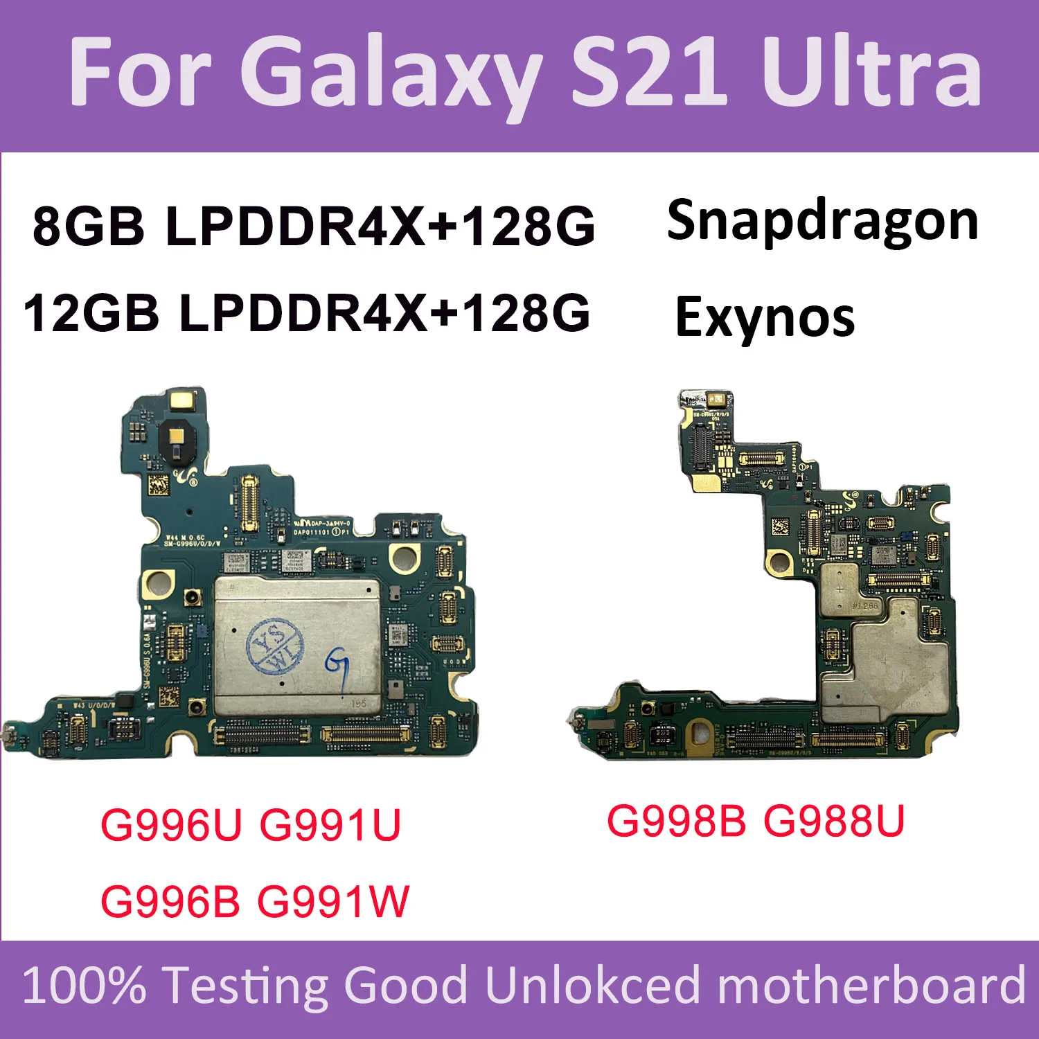 Logic Board For Samsung Galaxy S21 Ultra Plus G996U G996B G996N G991B ...