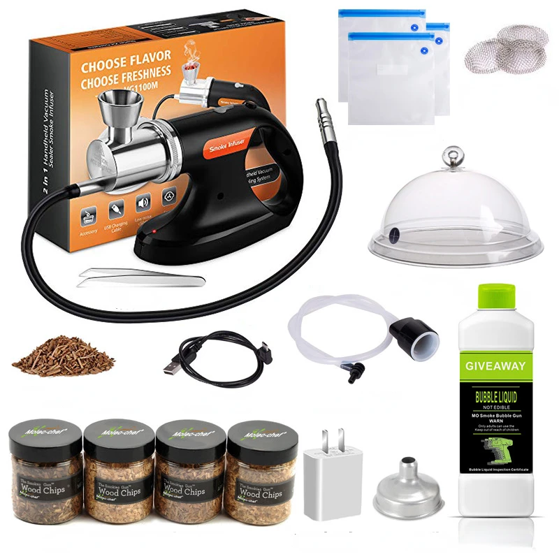 Fuma-a-Infusor-M-quina-Port-til-Handheld-Fria-Fumar-Arma-com-Sous-vide ...