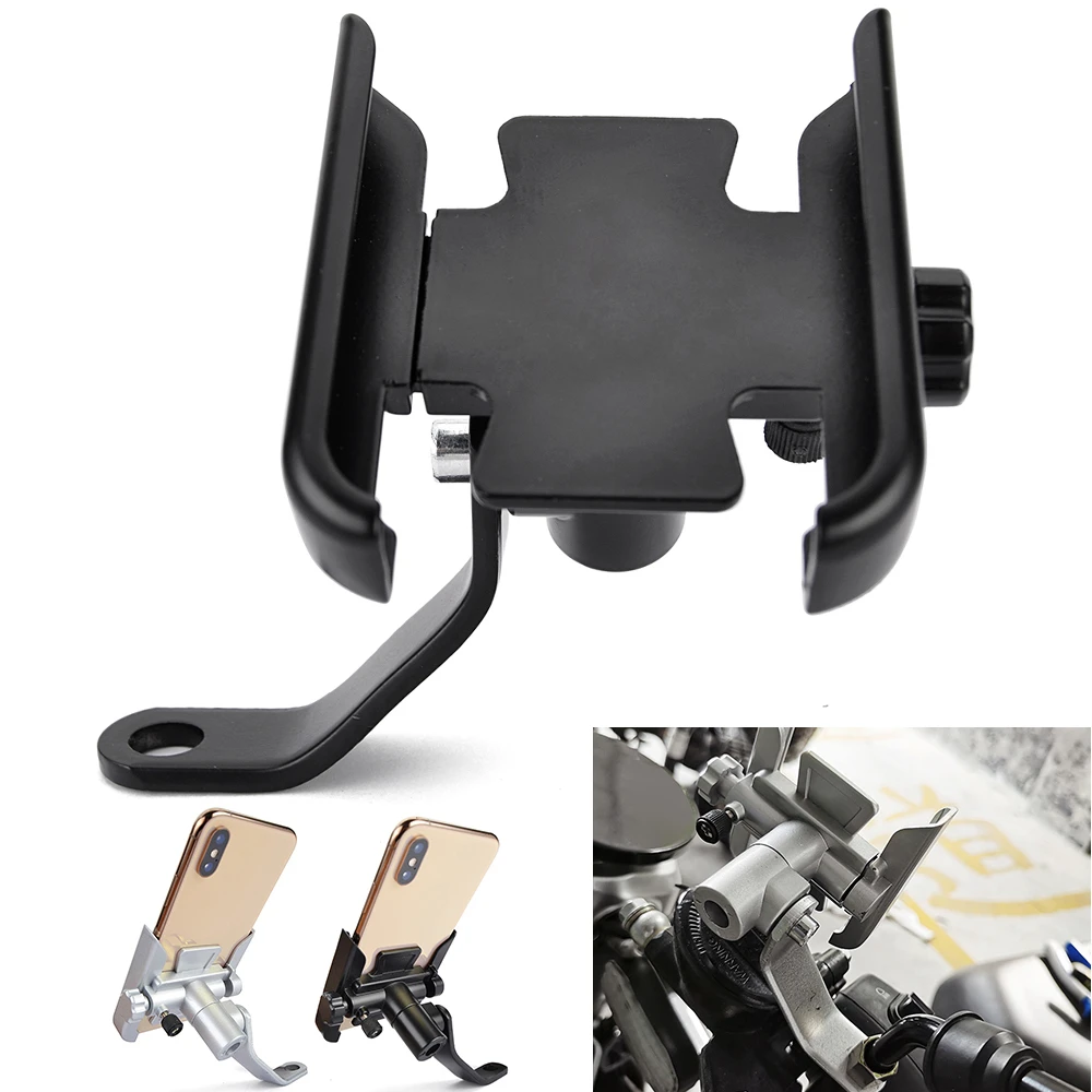 Motorcycle-Bike-Phone-Holder-GPS-Bracket-Rear-View-Mirror-Mount-Clip ...