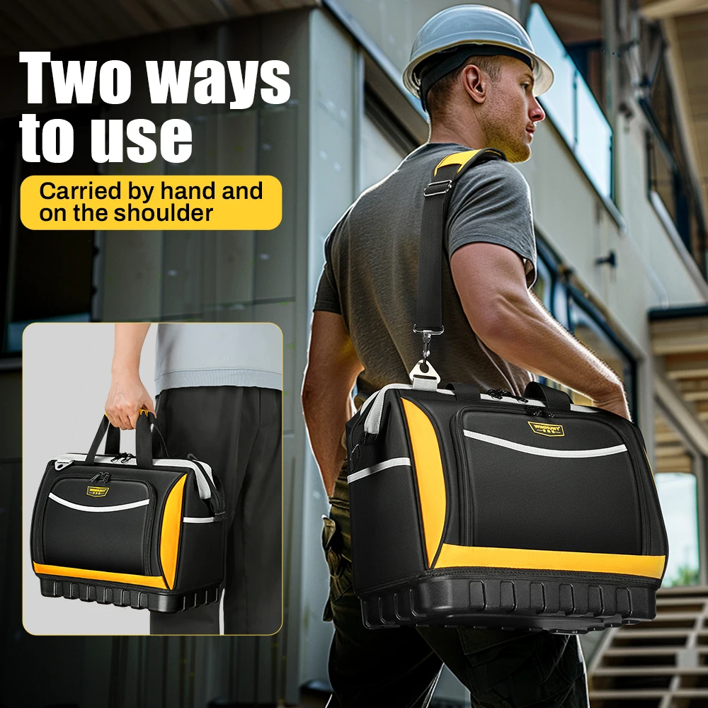 Electrician Tool Bag - Durable Knitted Material, Large Capacity Hand ...