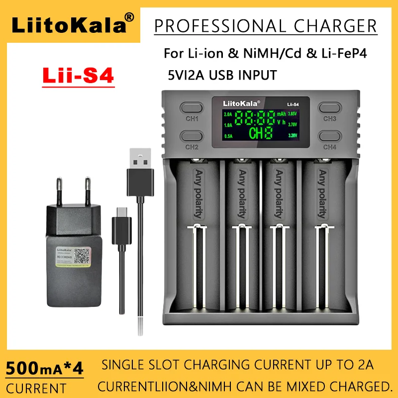 Liitokala-Lii-S4-18650-Lithium-Battery-Charger-3-7V-21700-26650-25500 ...