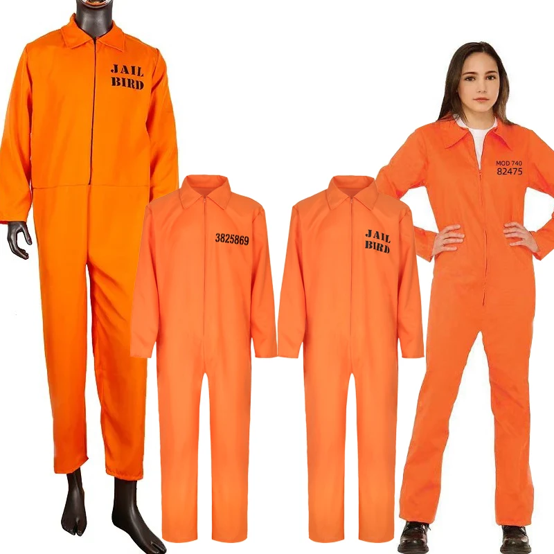 American-Prisoner-Cosplay-Costume-Adult-Men-Women-Kids-Bodysuit-Orange ...