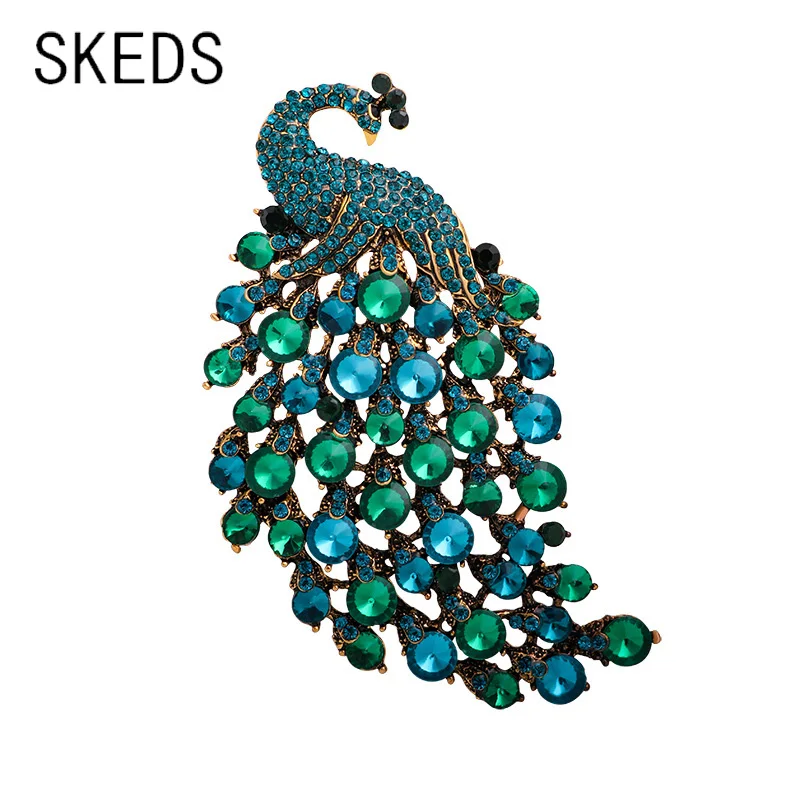 SKEDS-Elegante-Strass-Pfau-Luxus-Broschen-F-r-Frauen-Mode-Kristall ...