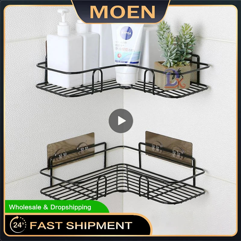 Stainless-Steel-Bathroom-Corner-Rack-Punch-free-Bathroom-Shelf-Shower ...