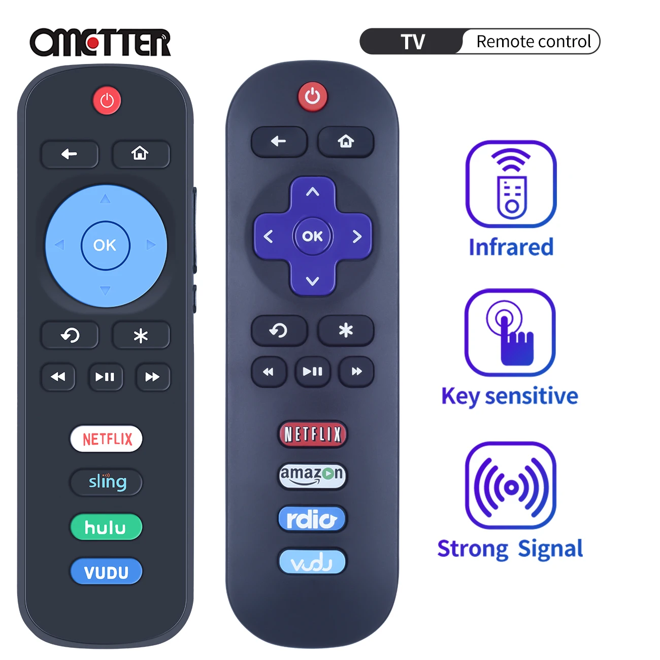 Rc280 controle remoto para tcl roku smart tv led para netflix, hulu ...