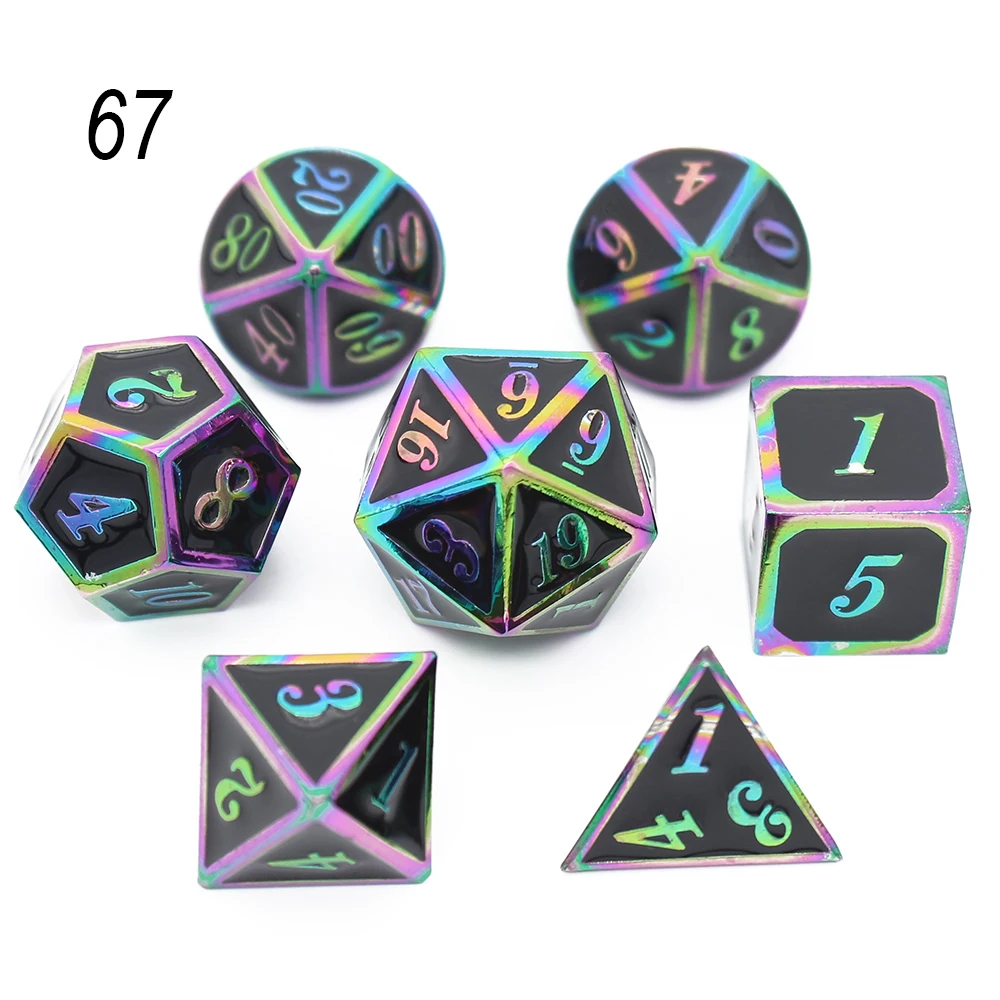 Jeu de des ,140--Jeu De Dés En Métal D4 D6 D8 D10 D % D12 D20 Pour Jeux ...