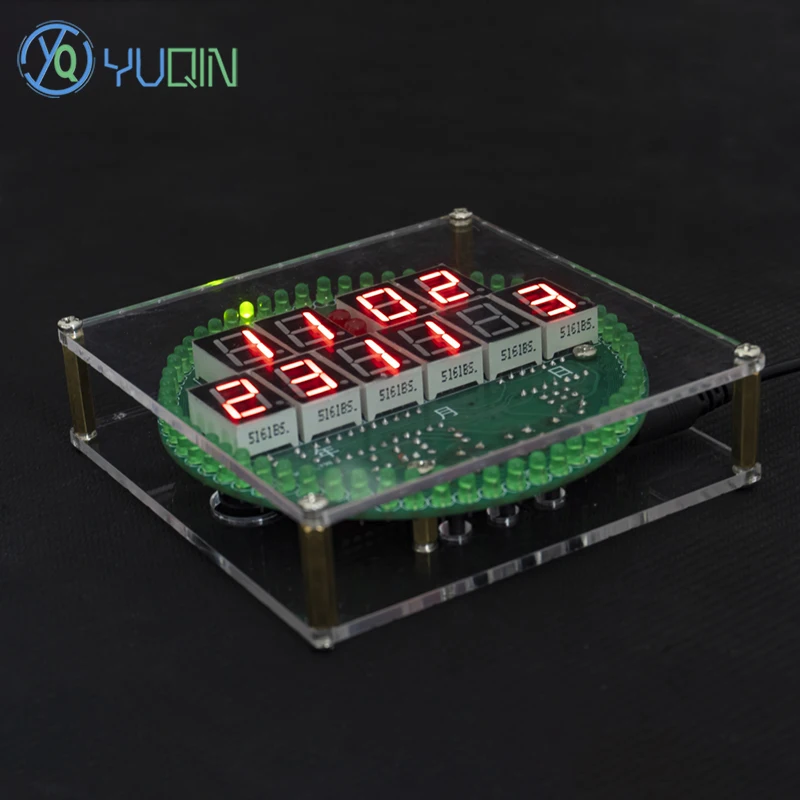 LED Rotating Digital Clock Kit - DIY Perpetual Calendar Alarm Clock ...
