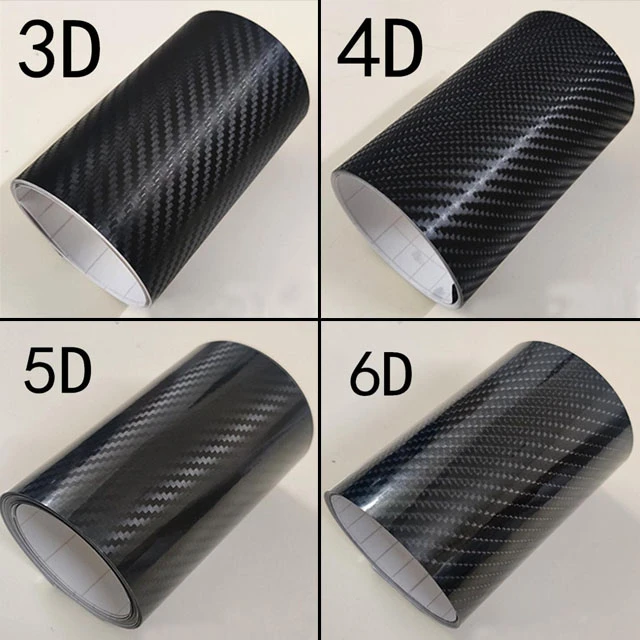 2d 3d 4d 5d 6d Carbon Fiber Vinyl Wrap Film Car Wrapping Foil Console ...