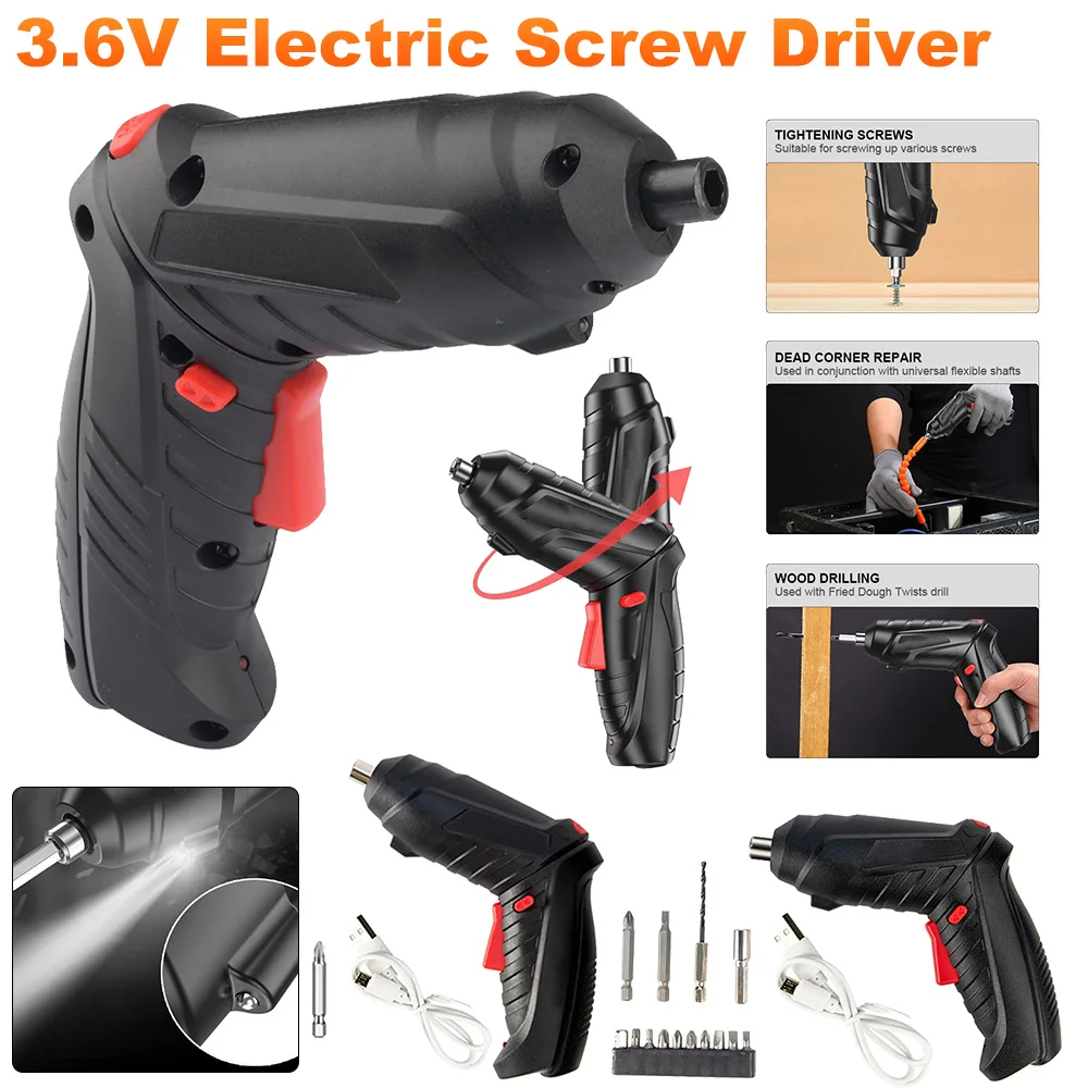 3-6V-Electric-Screw-Driver-Rechargeable-Electric-Power-Screwdriver-Set ...