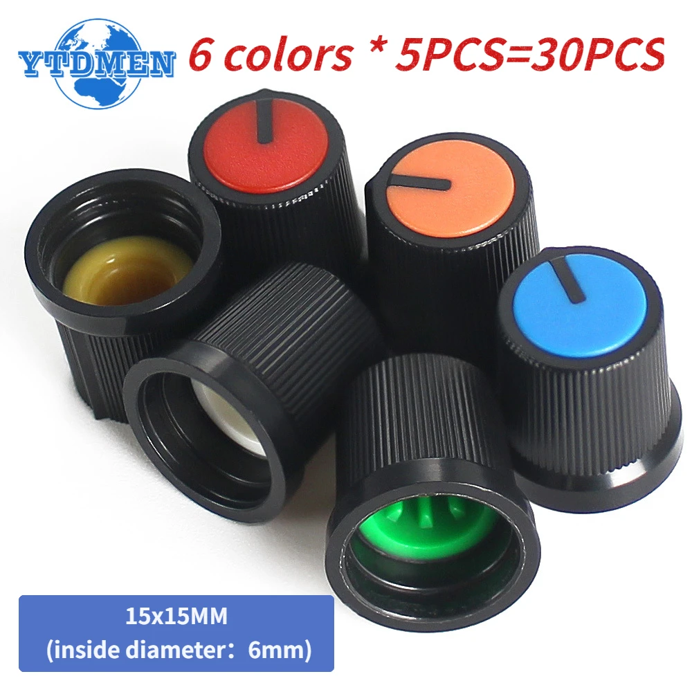 30pcs-WH148-AG3-Potentiometer-Knob-Cap-copper-Core-15x15MM-6mm-Hole ...