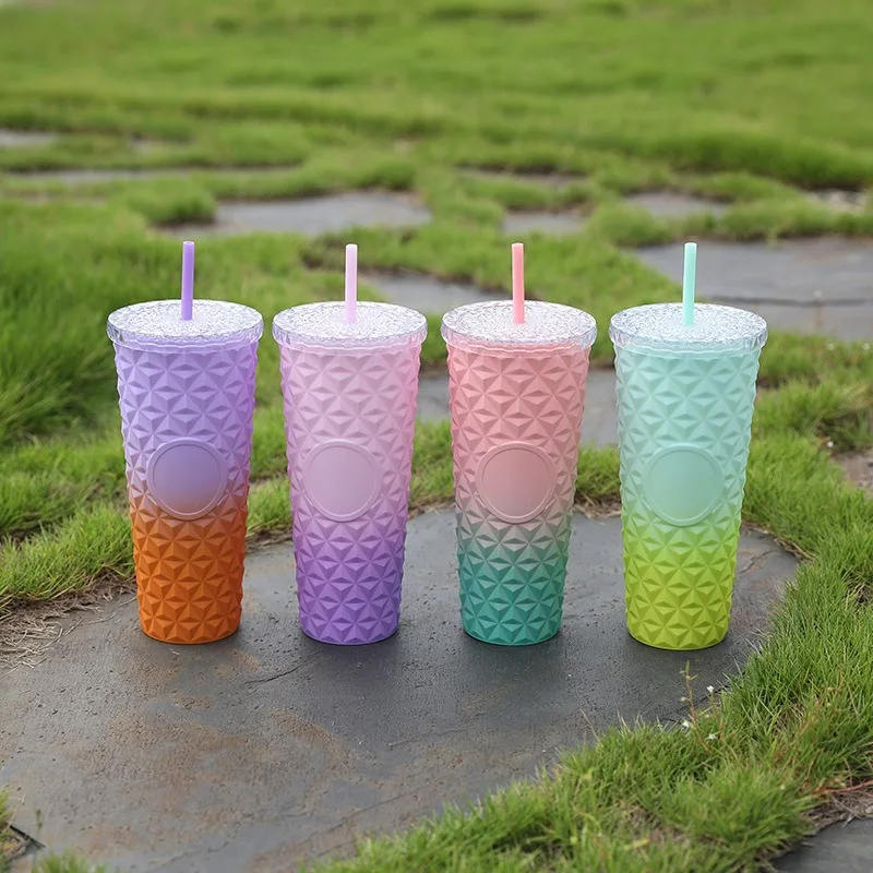 710-ML-Kawaii-Straw-Cup-Double-Layer-Plastic-Cup-Children-s-Portable ...