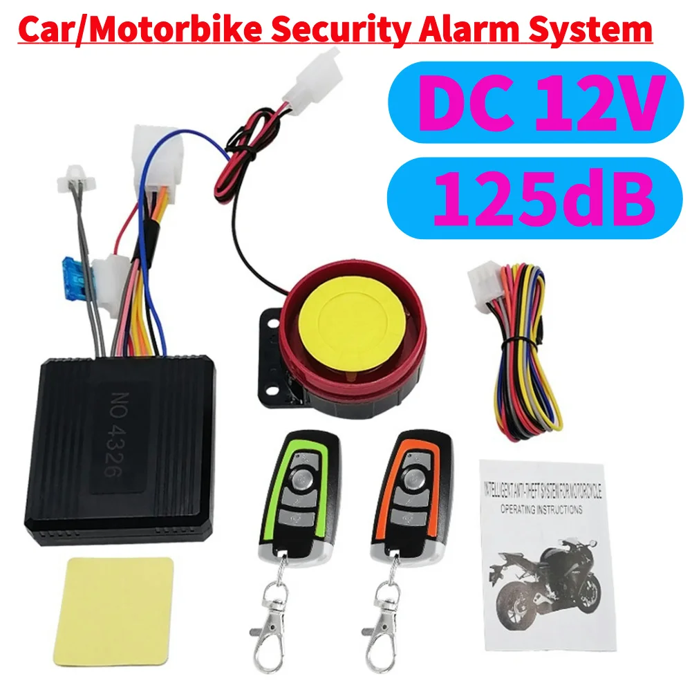 12V-Car-Security-Alarm-System-1-Way-Motorcycle-Anti-Theft-Kit ...