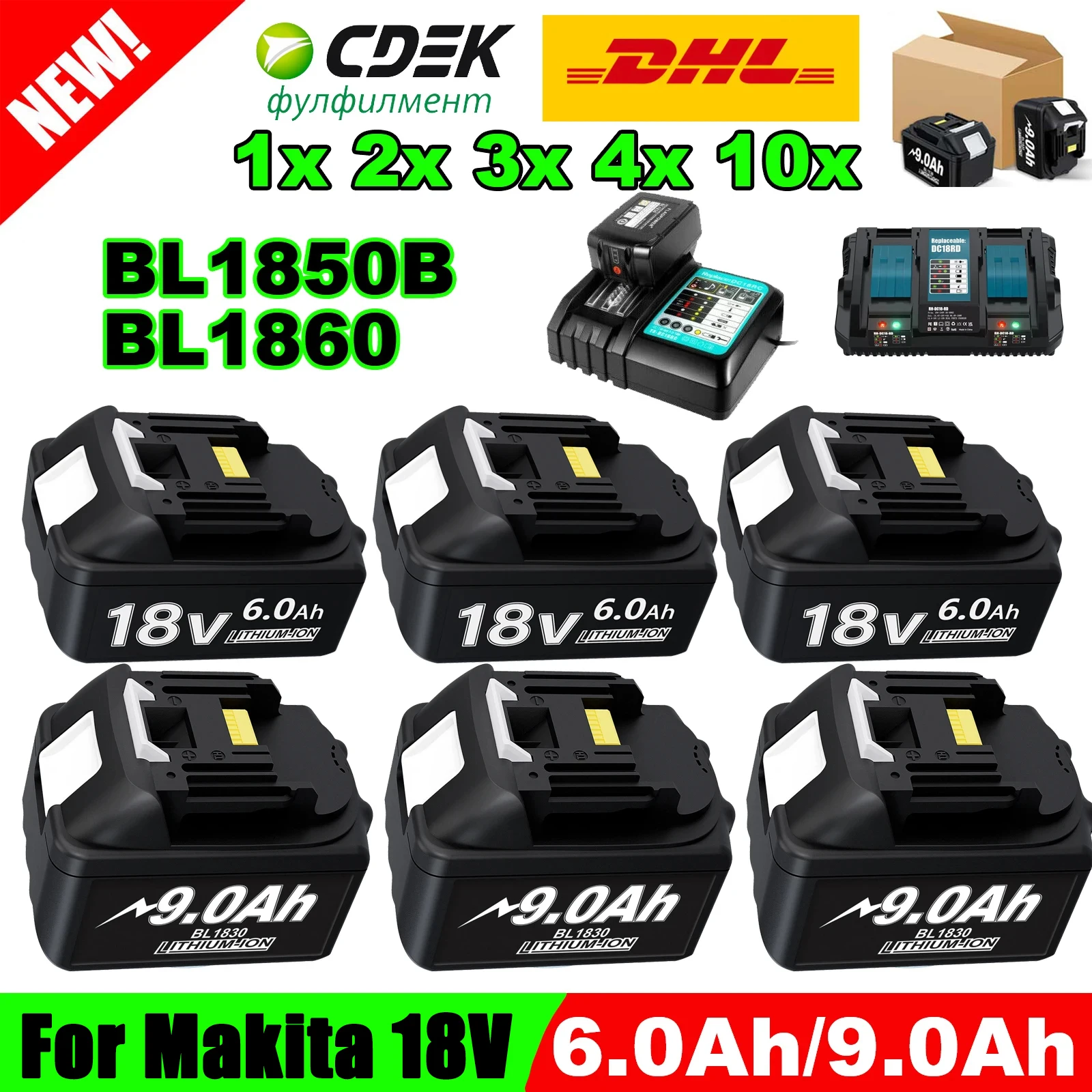 Pour-Makita-18V-Batterie-D-origine-6Ah-BL1850B-Eddie-ion-Remplacement-Batterie-BL1850-BL1860B ...