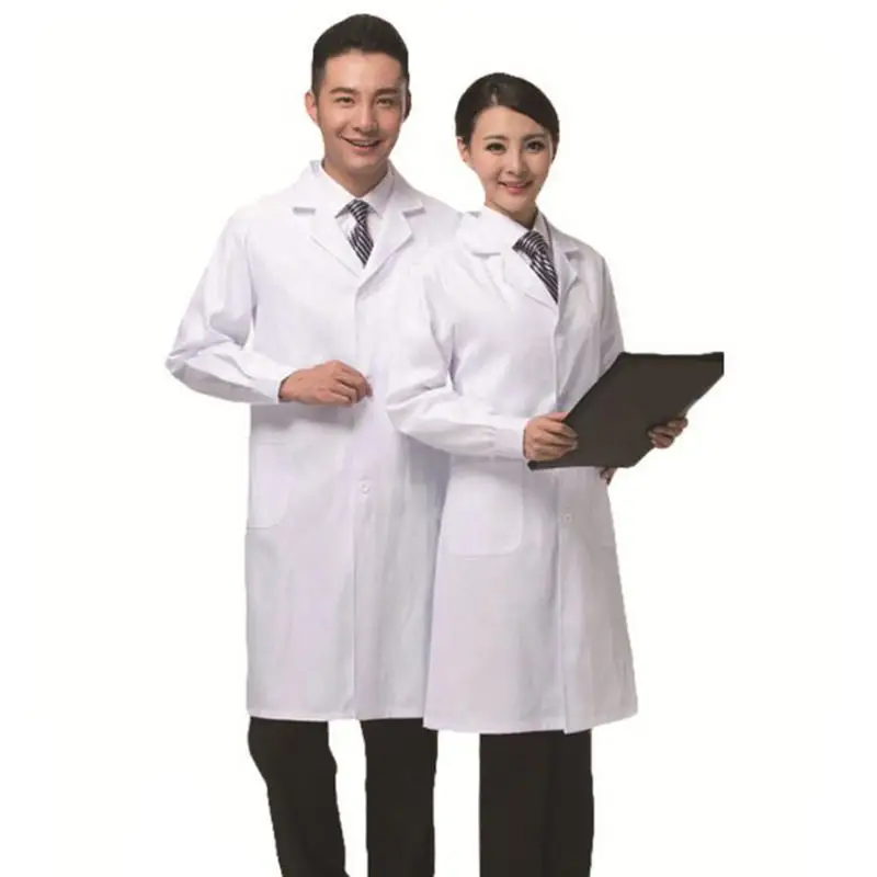 Doctor-White-Coat-long-sleeved-nurse-suit-Professional-Lab-Coat-for ...