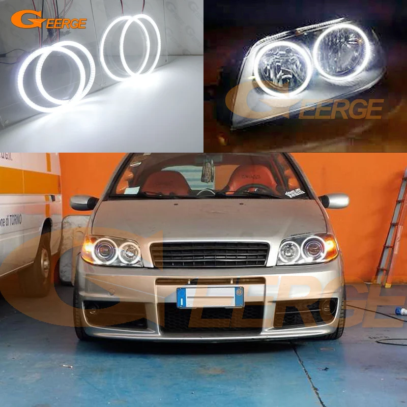 Ultra-Bright-SMD-LED-Angel-Eyes-Halo-Rings-Kit-Day-Light-For-FIAT-PUNTO ...