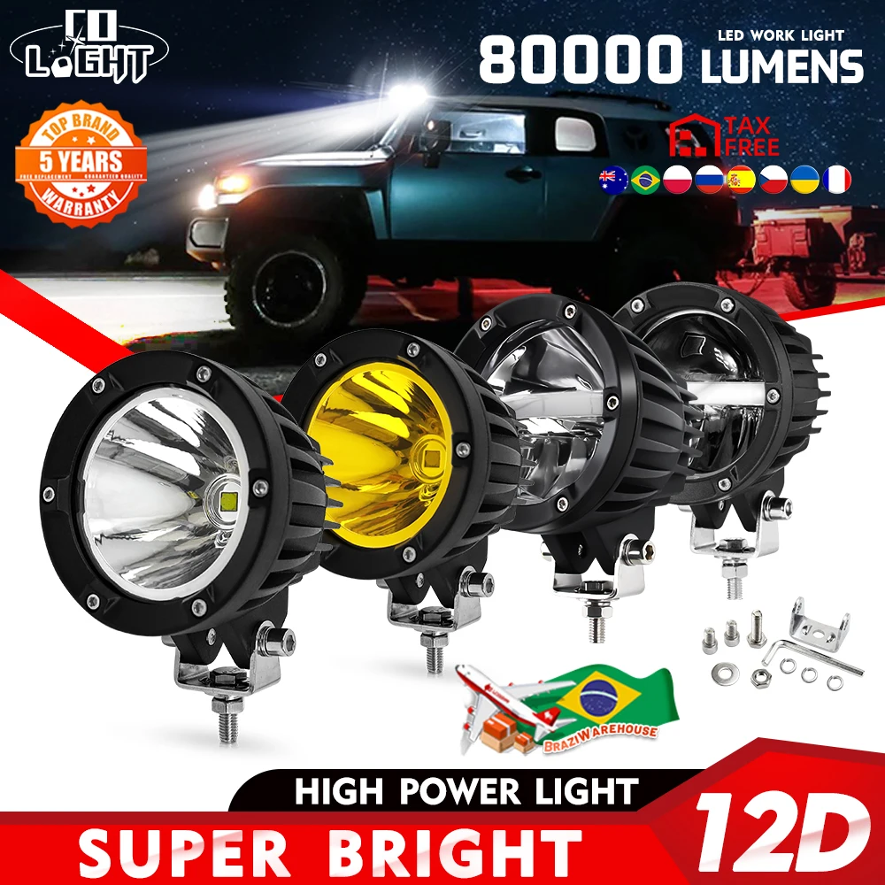 CO-LIGHT-4-inch-LED-Spot-Lights-Round-LED-Offroad-Lights-LED-Pods-Light ...
