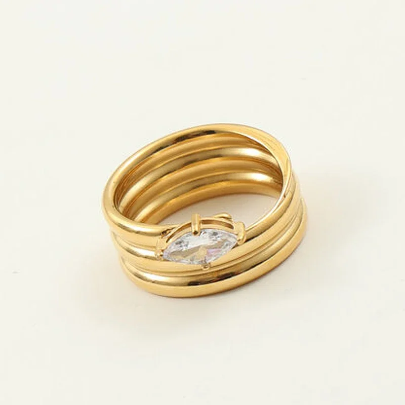 High-End-PVD-Gold-Color-Multi-turn-Zircon-Ring-for-Women-Girl-Luxury ...