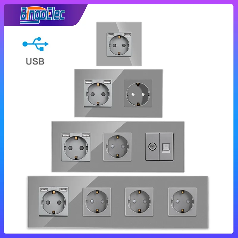 Sockets-with-USB-Type-A-RJ-45-TV-Internet-Electrical-Socket-AC-110-250V ...