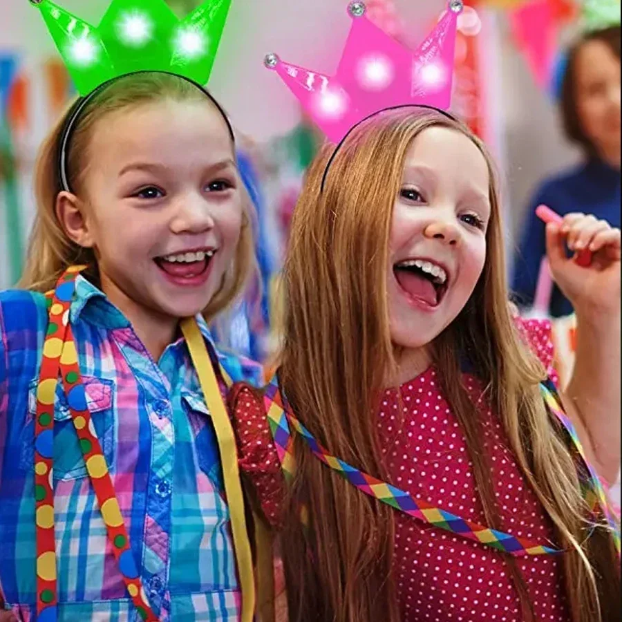 1Pcs LED Crown Headband Light Up Flashing Crown Headband Led Princess ...