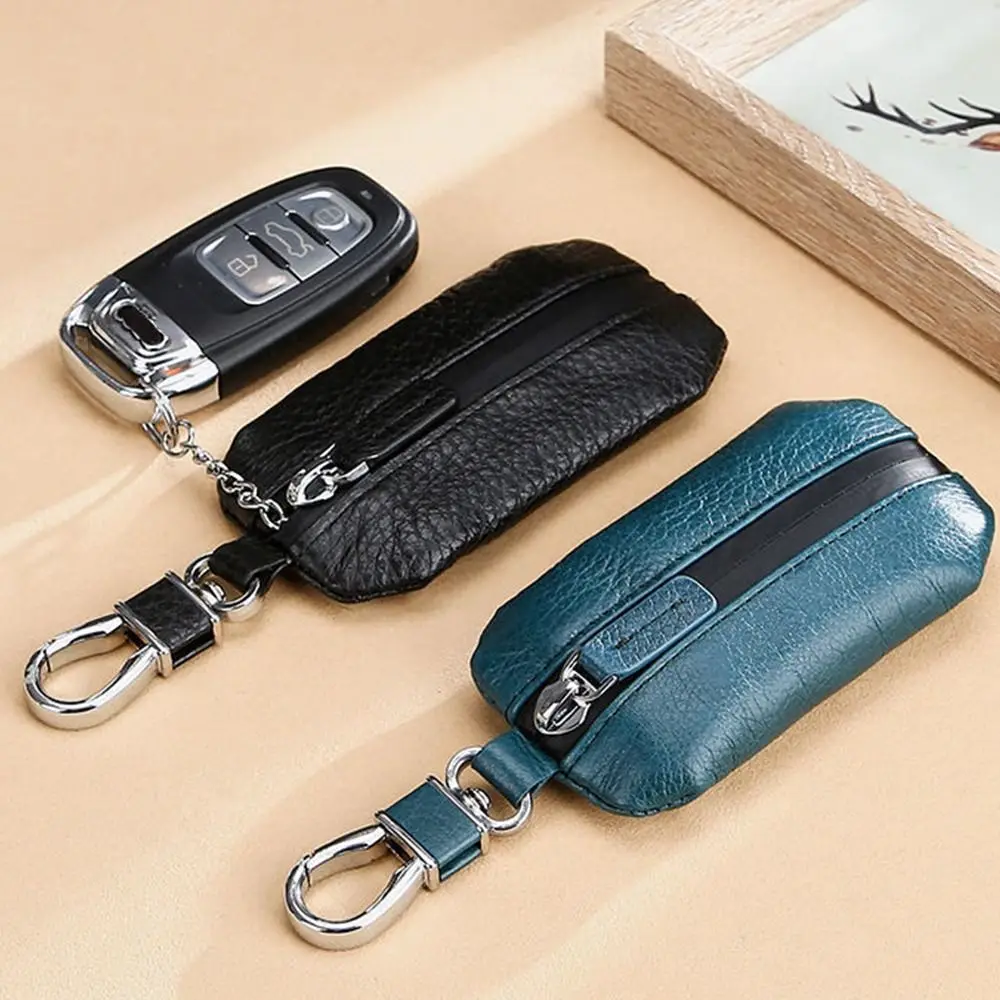 Creative Genuine Leather Car Keys Bag Waterproof Zipper Universal Car ...