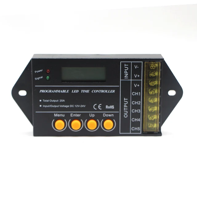 LED Time Dimmer RGB Controller NL502 TC420 TC421 With Wifi 5 Channel Total Output 20A Aluminum ...