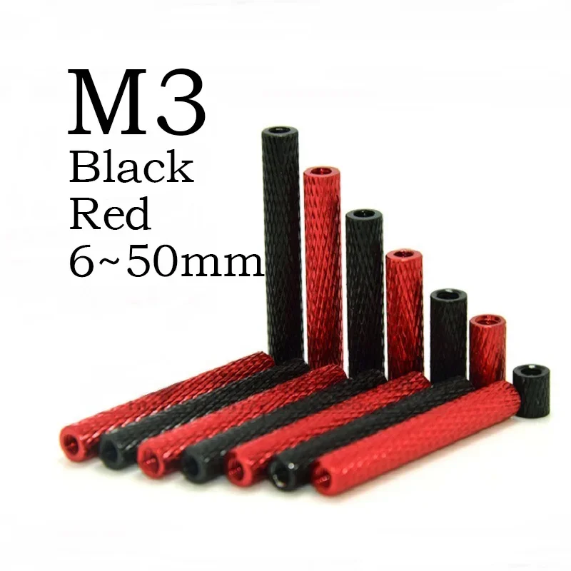 5Pcs Colourful Aluminum Knurled Spacer Standoff M3 Length 6mm~50mm ...