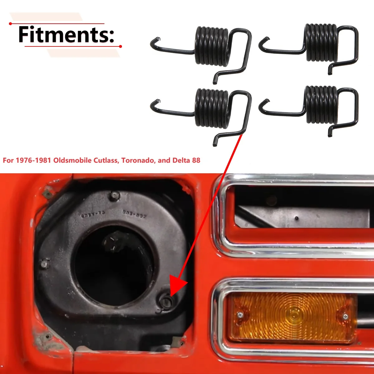 4PCS-Headlight-Bucket-Adjuster-Spring-For-Oldsmobile-Cutlass-Toronado ...