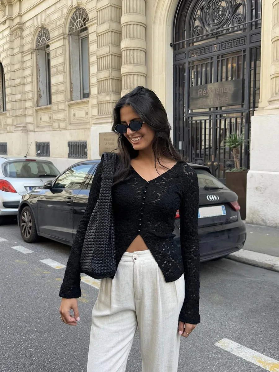 Hirsionsan 2025 базовая кружевная футболка из нейлона | AliExpress