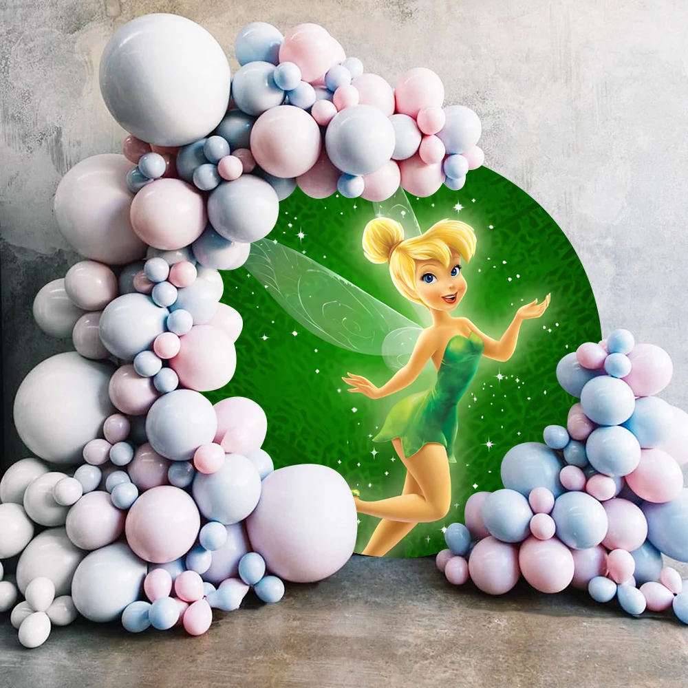 Disney-Tinker-Bell-Elastic-Circle-Round-Background-Girl-Birthday-Party ...
