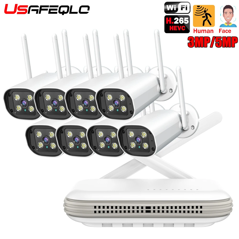 4CH-8CH-NVR-Wireless-Wifi-Camera-Kit-Outdoor-Security-4K-5MP-3MP-IP ...