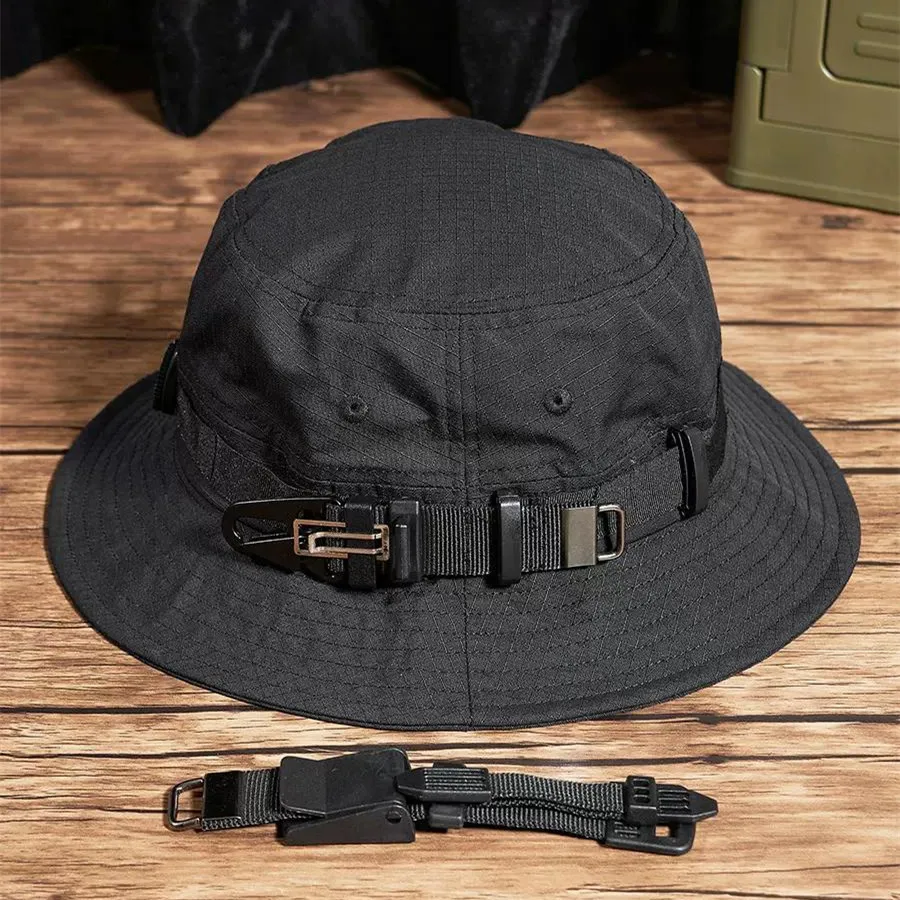 Tactical Hip Hop Punk Techwear Bucket Hat Men Women Outdoor Camping Sun ...
