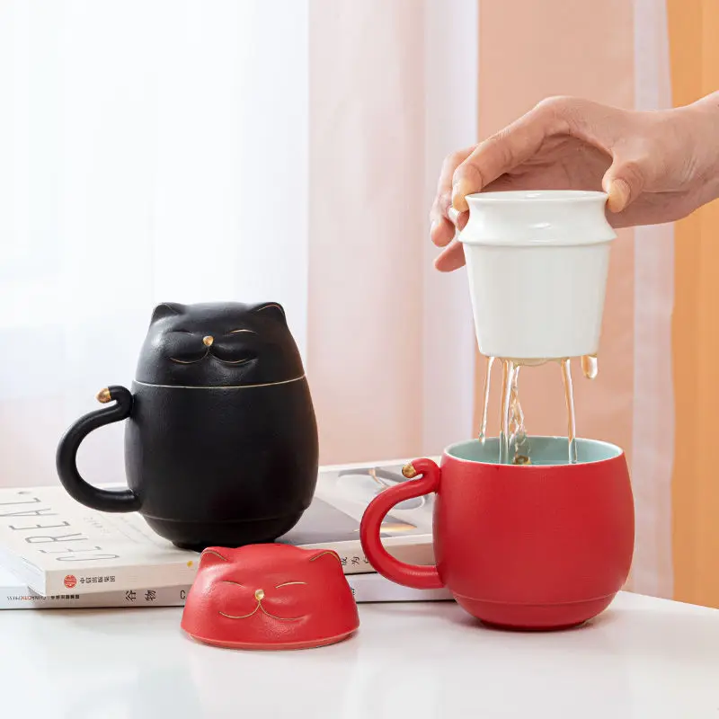 Ceramic-Tea-Mug-Tea-with-Infuser-Teaware-Cups-Travel-Creative-Mug-Lucky ...