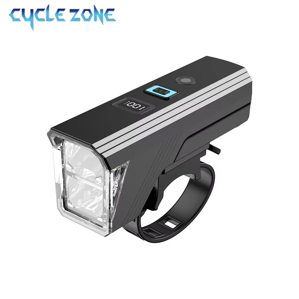 2000 mAh 2 LED Bicycle Front Light Type-C 5 Modes Bike Light Induction ...
