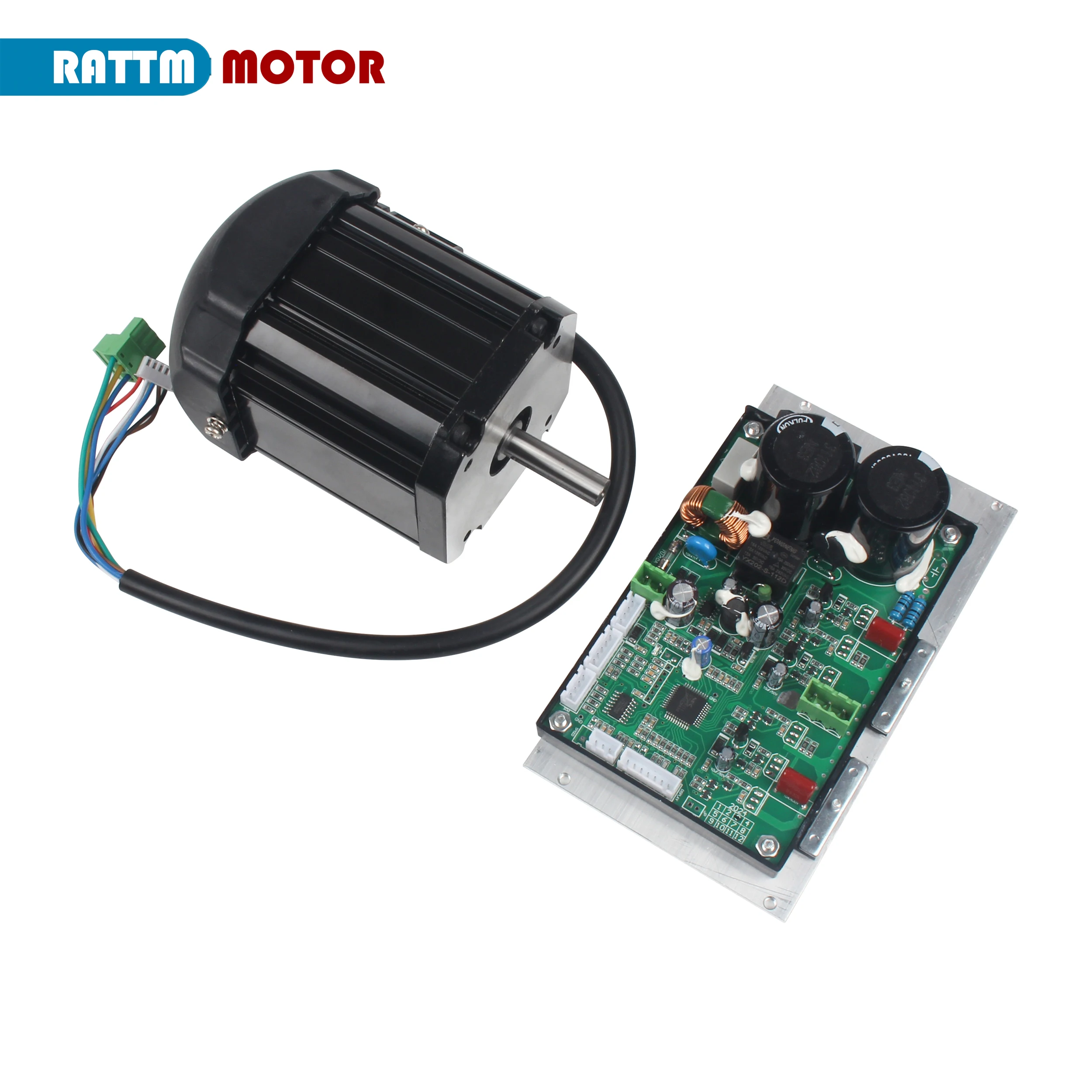 850W 1100W DC Brushless Lathe Spindle Motor Set With Control Board Card ...