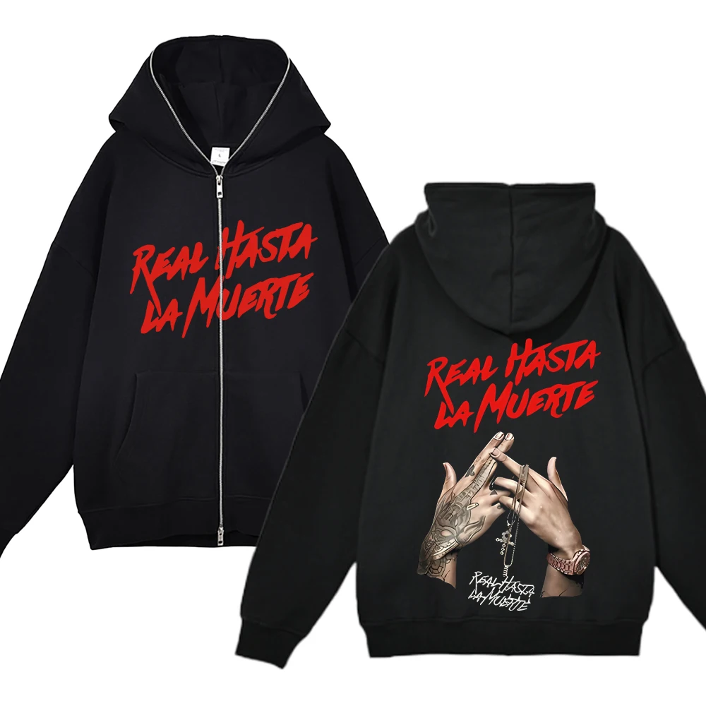Anuel-AA-chaqueta-con-cremallera-completa-Y2k-sudaderas-de-gran-tama-o ...