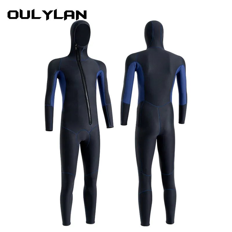 OULYLAN Wetsuit Keep HOT 3mm Long Sleeve Hooded Neoprene Submersible ...