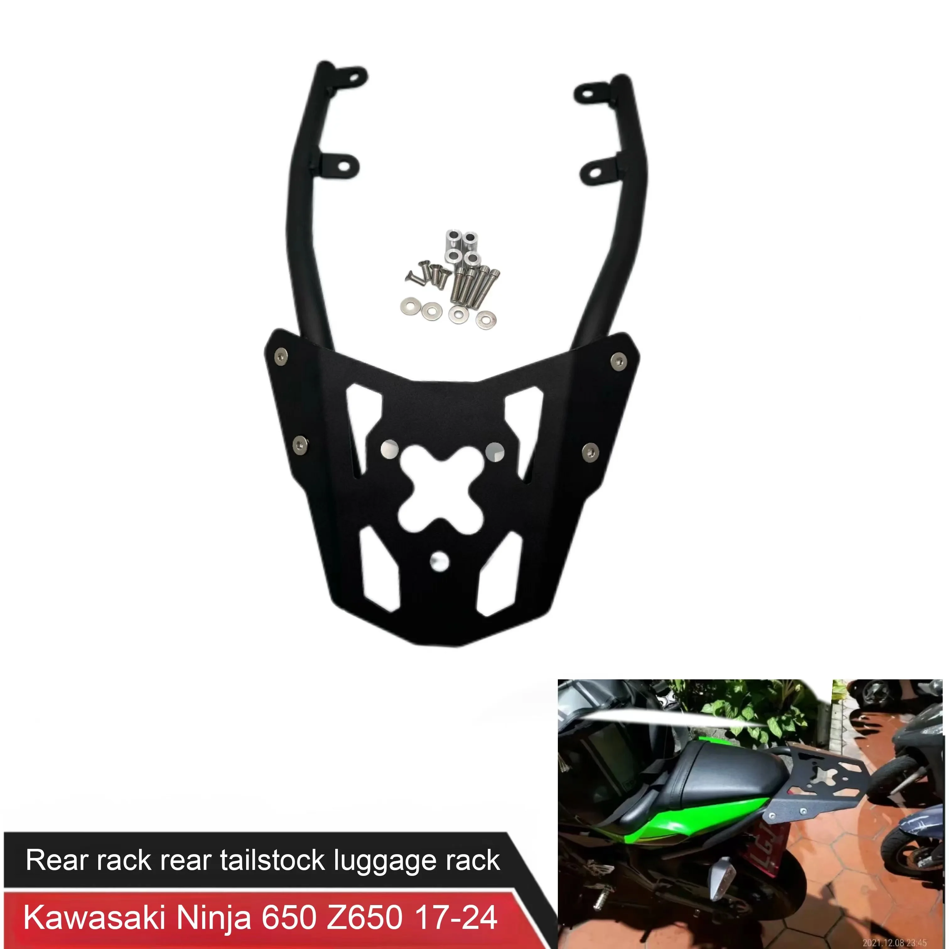 For-Kawasaki-Ninja-650-Z650-17-24-Motorcycle-rear-seat-bracket-luggage ...