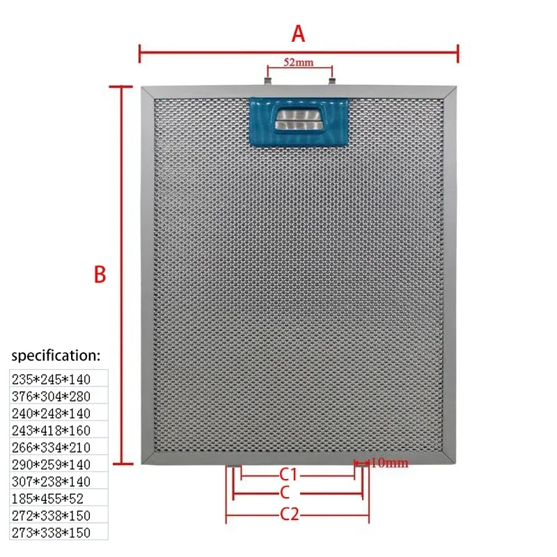 range hood filter Exhaust hood metal dust filter Cooker Hood Mesh ...