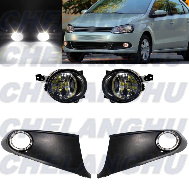 For-VW-Polo-Sedan-2010-2011-2012-2013-2014-2015-1-Set-Front-LED-Fog ...