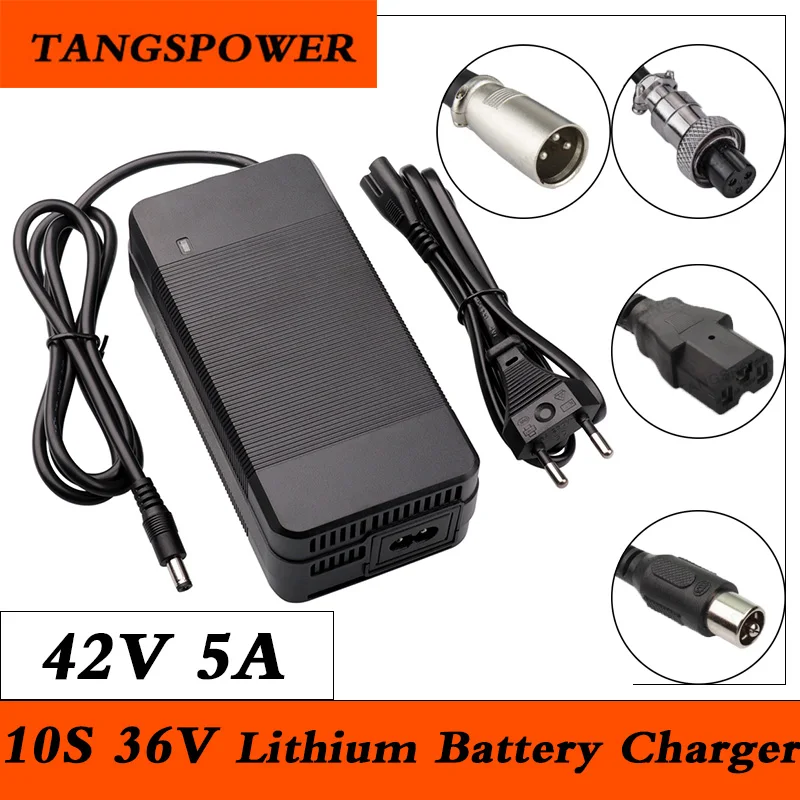 42V 5A Electric Bike Charger For 10S 36V 5A Electric Scooter Charger Input 100-240 VAC Lithium ...