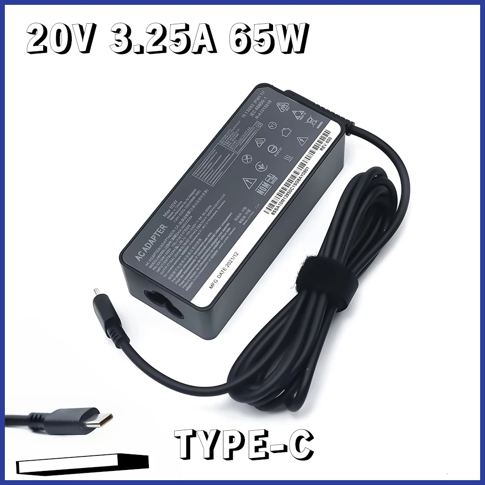 65W 20V 3.25A TypeC AC Adapter Laptop Charger For Lenovo ThinkPad X280 ...